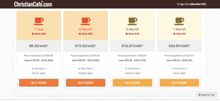 How much does Christian Cafe cost? - DatingScout